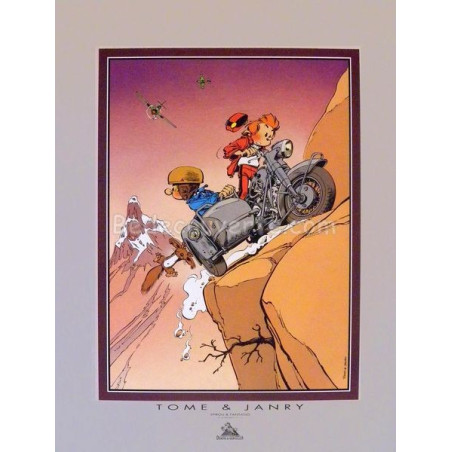 Affiche Janry - Spirou et Fantasio Side-car BD - Bédécouverte