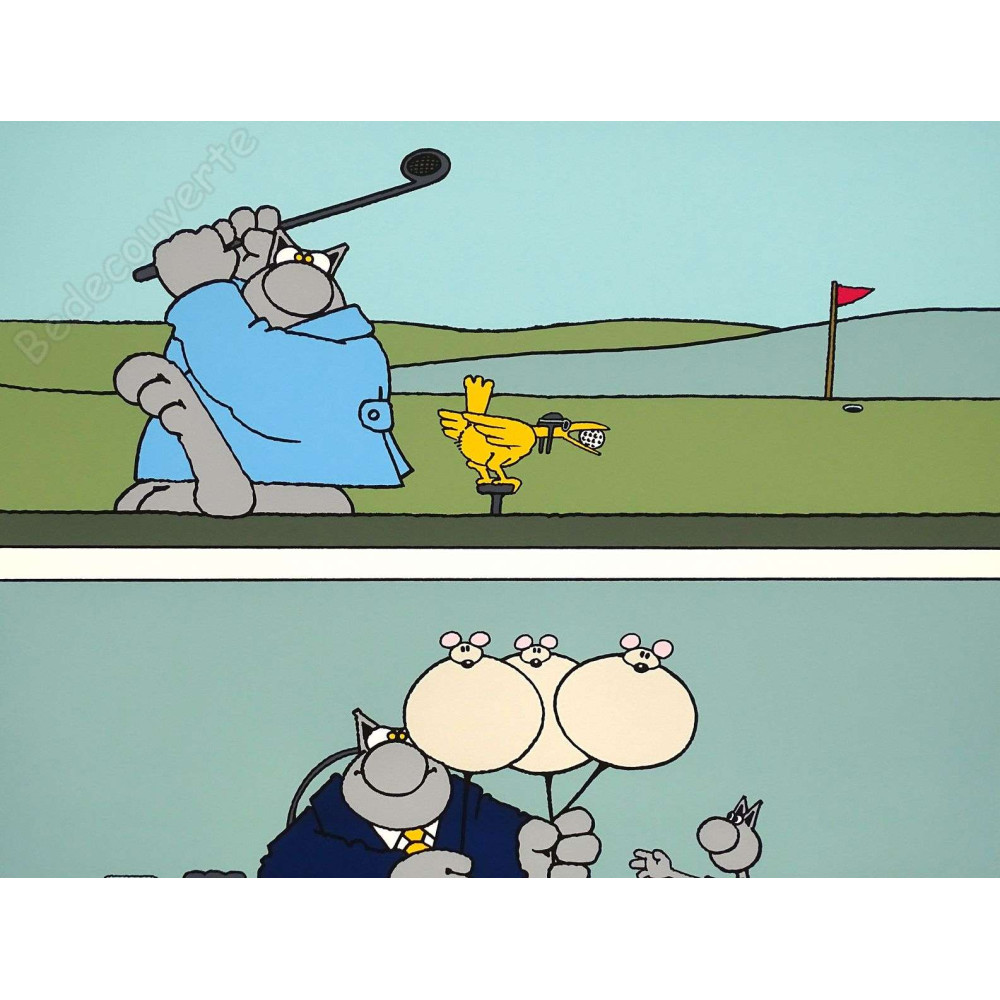 Affiche Geluck - Le Chat Golf BD - Bédécouverte