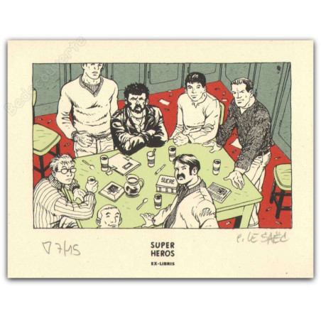 Ex-libris Le Saëc - Flag Super Héros BD - Bédécouverte